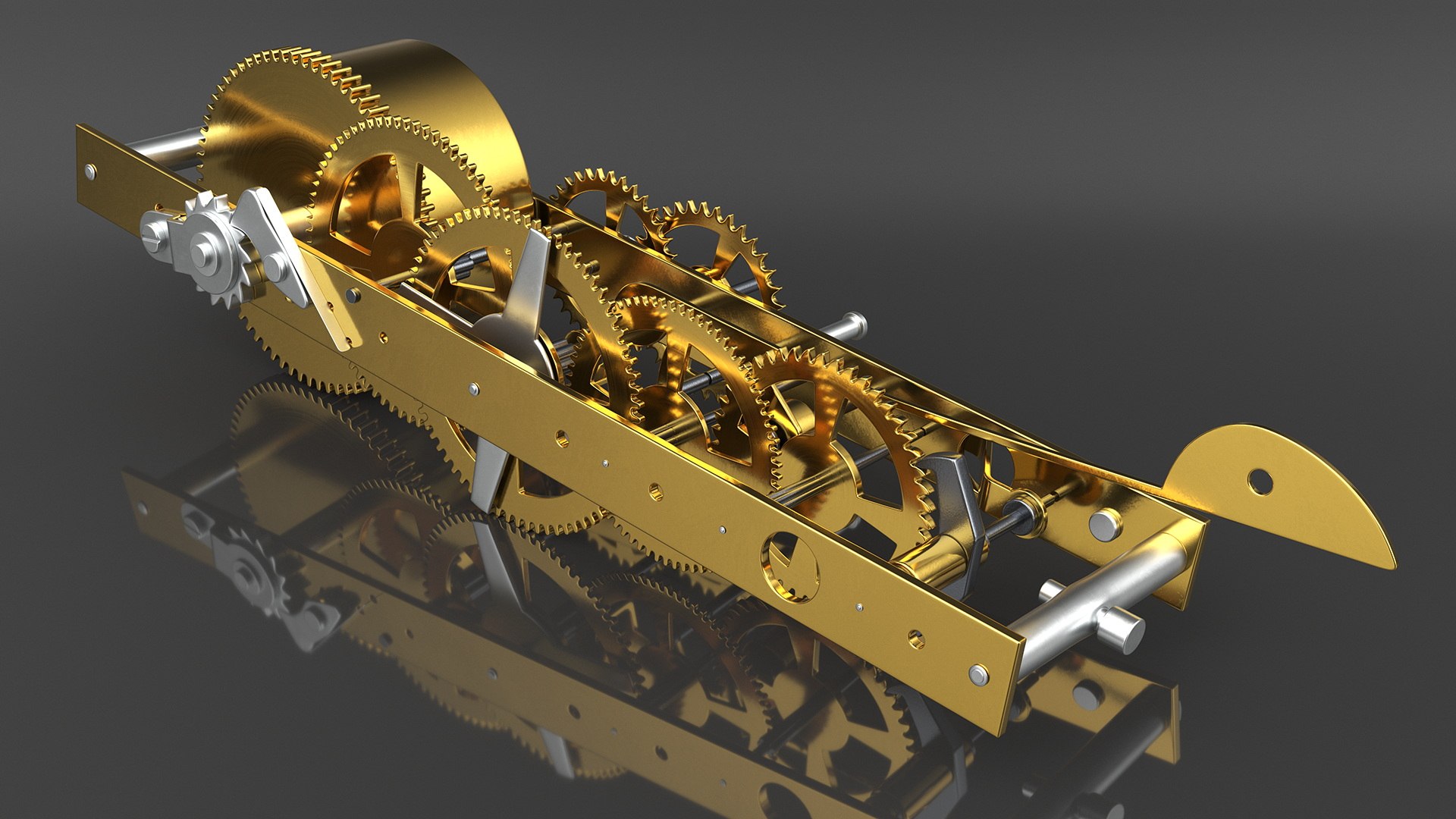 Golden Clockwork Gear 3D Model - TurboSquid 2282762