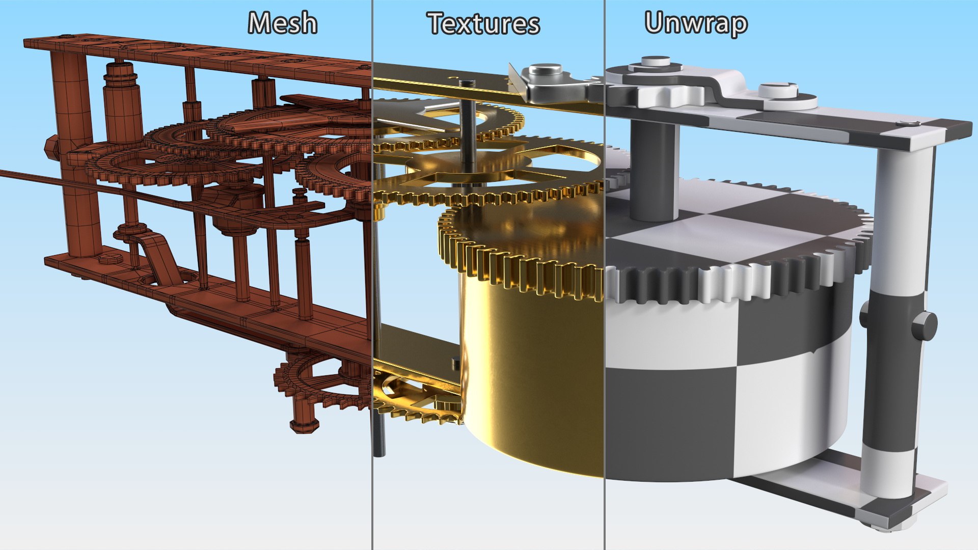 Golden Clockwork Gear 3D Model - TurboSquid 2282762