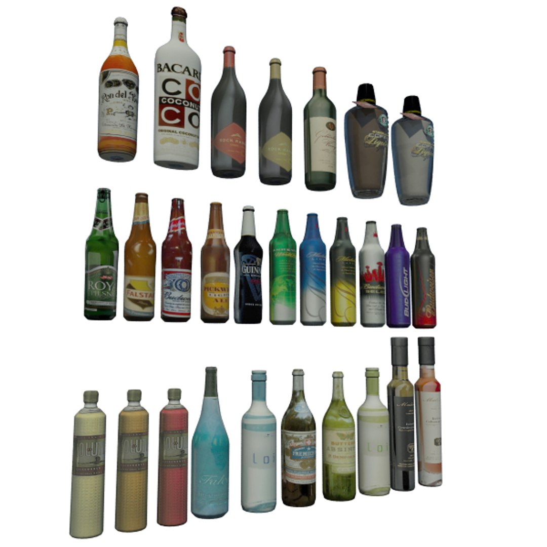 3d Model Bottles Bar Architectural