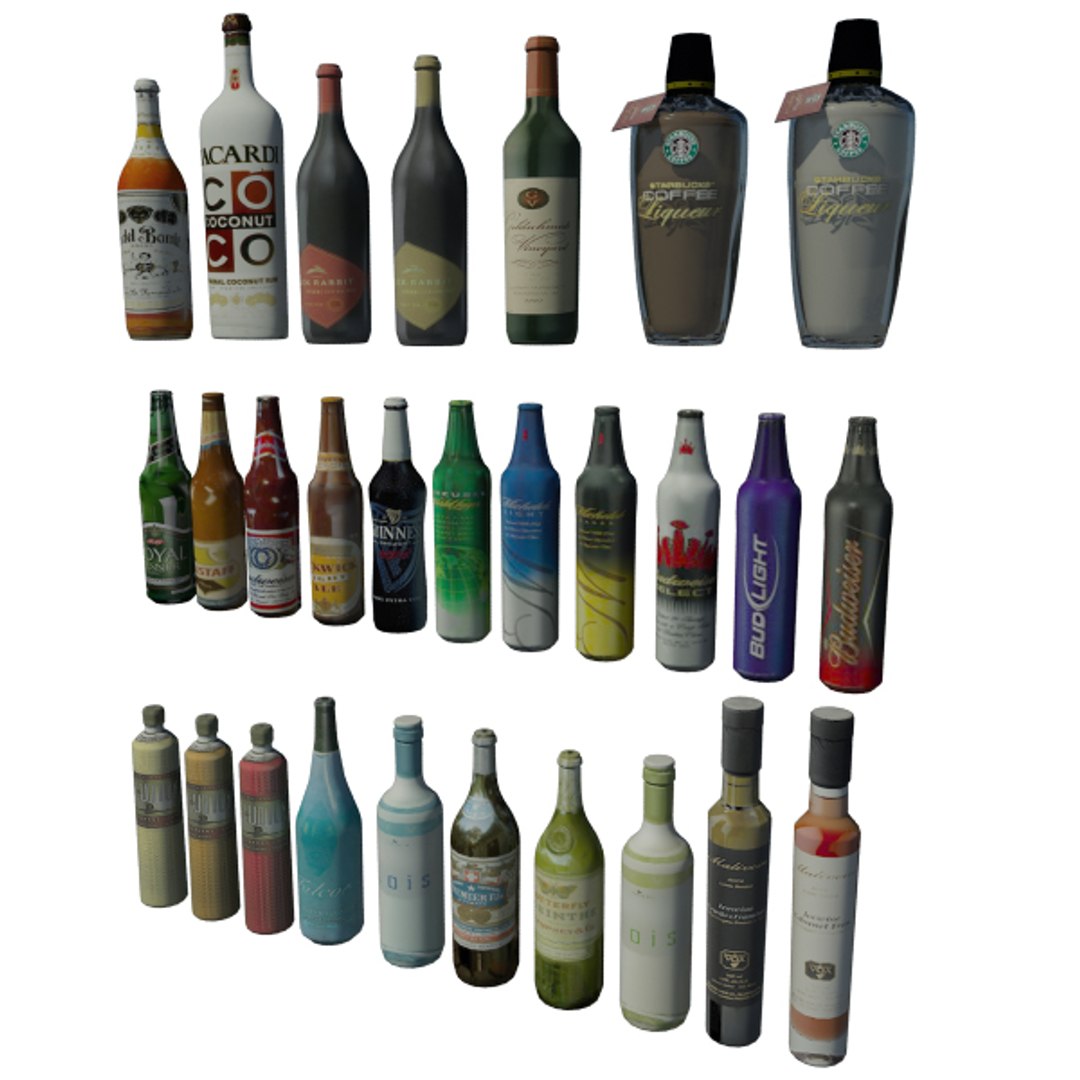 3d Model Bottles Bar Architectural