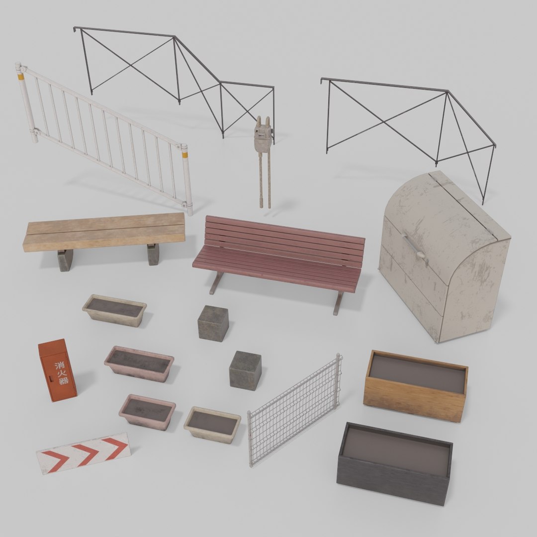 3D Japan Street Props Set 2 Model - TurboSquid 2370974