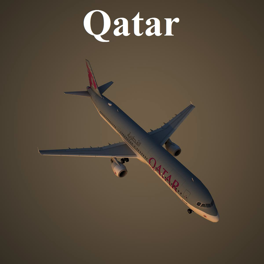 Airbus A-321 Airlines 3d Model