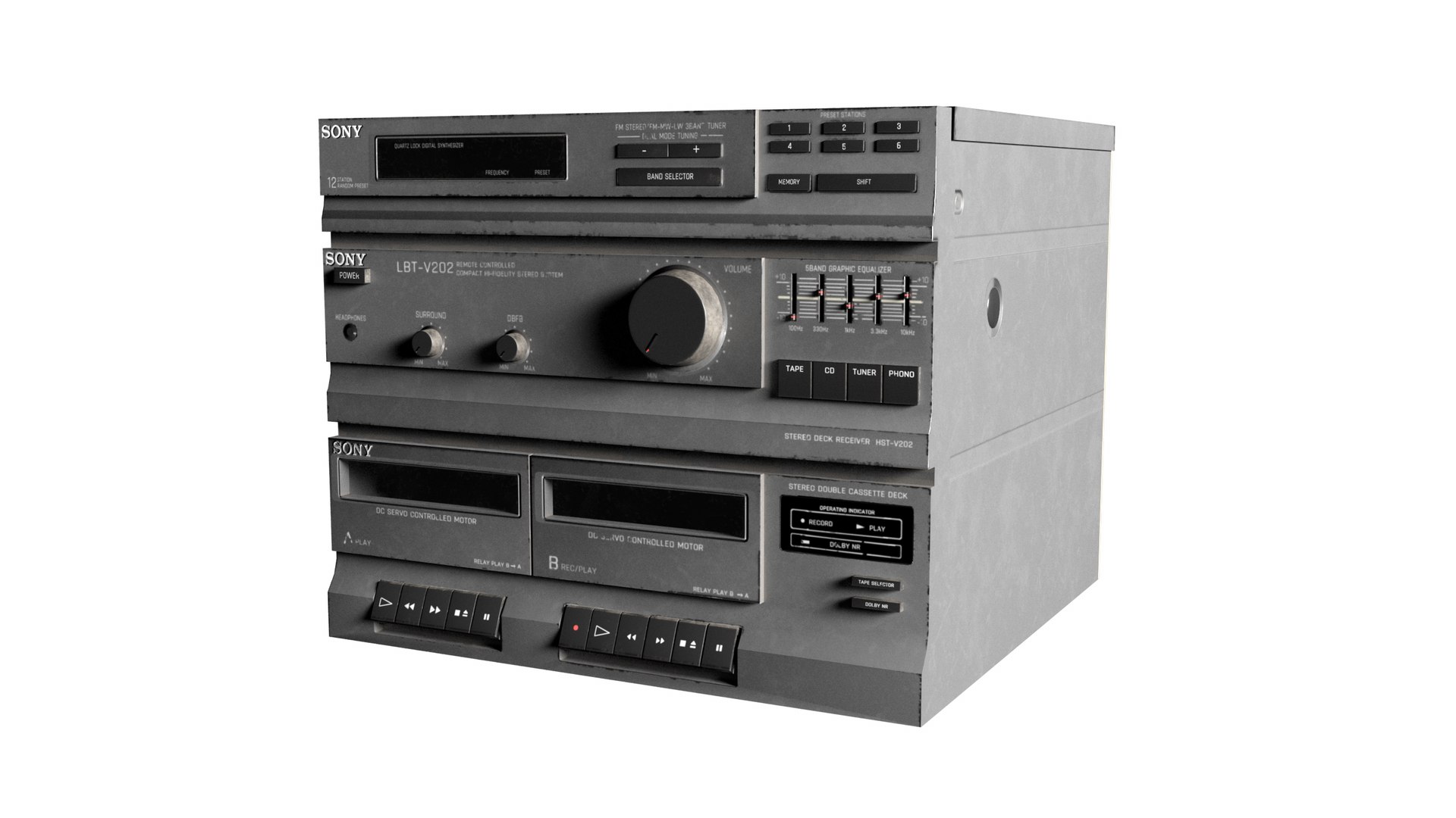 3D Sony Stereo System - TurboSquid 2216421