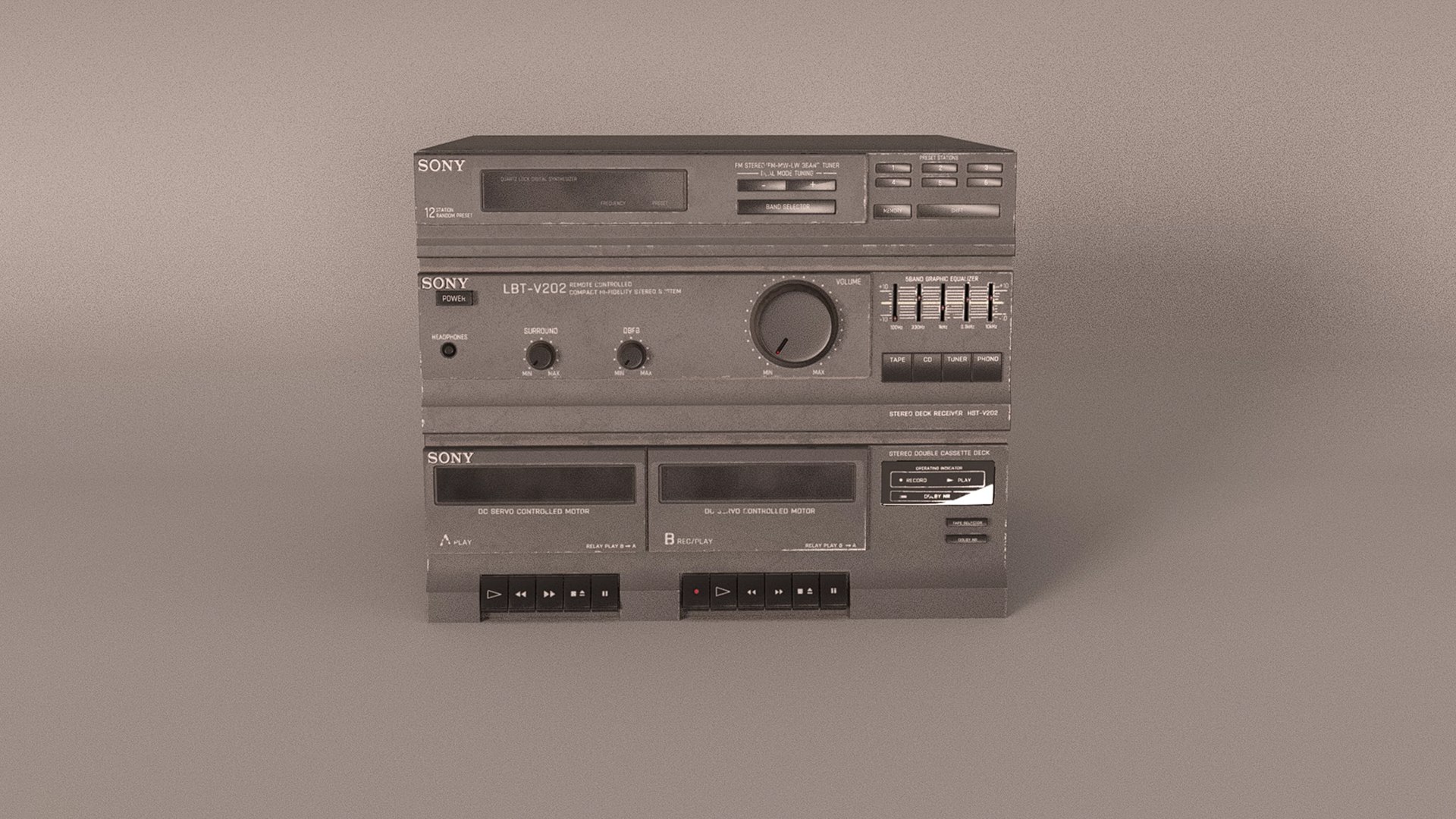 3D Sony Stereo System - TurboSquid 2216421
