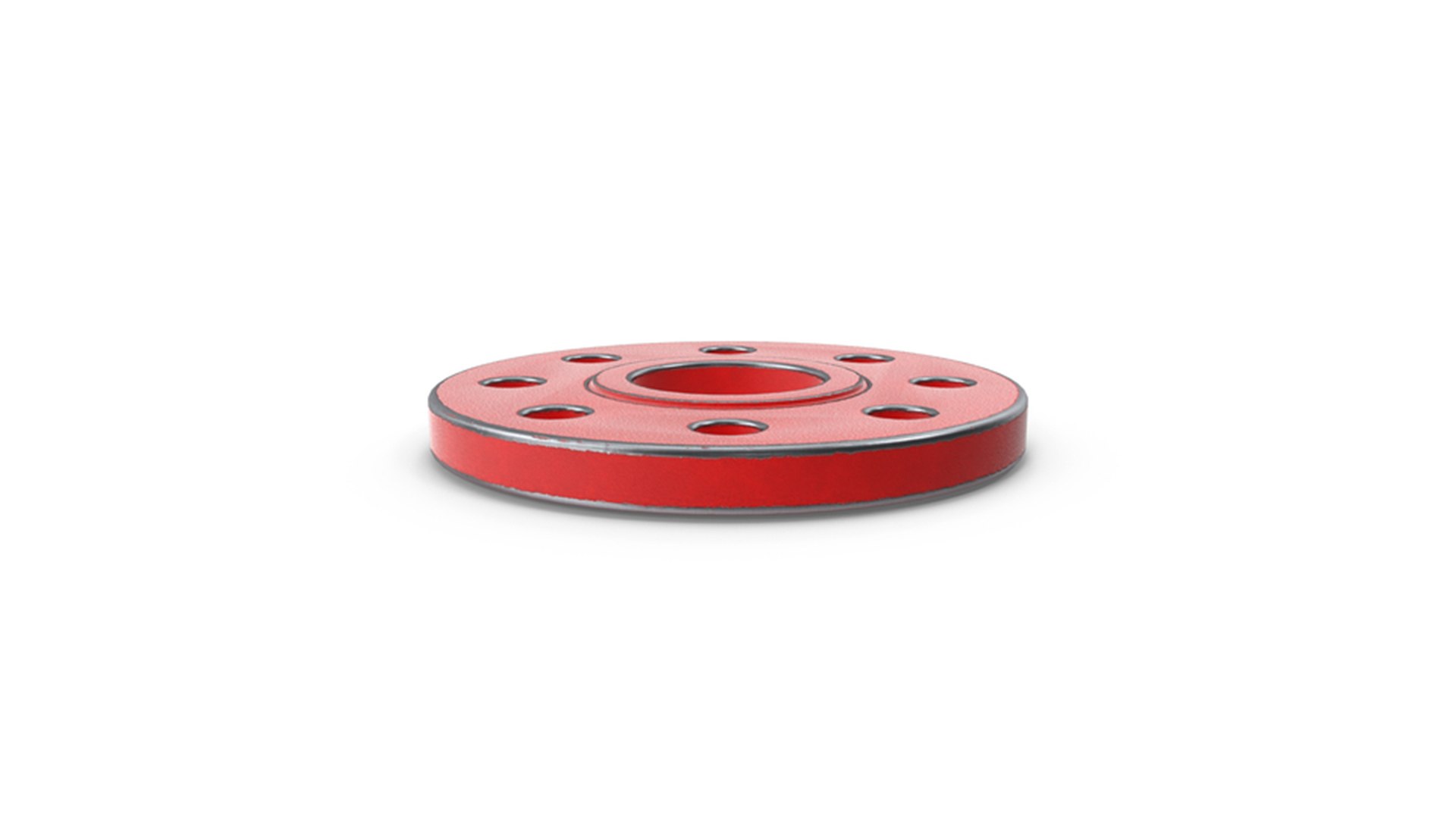 Round Flange Steel Painted Red V4 PBR 3D Model - TurboSquid 2300835