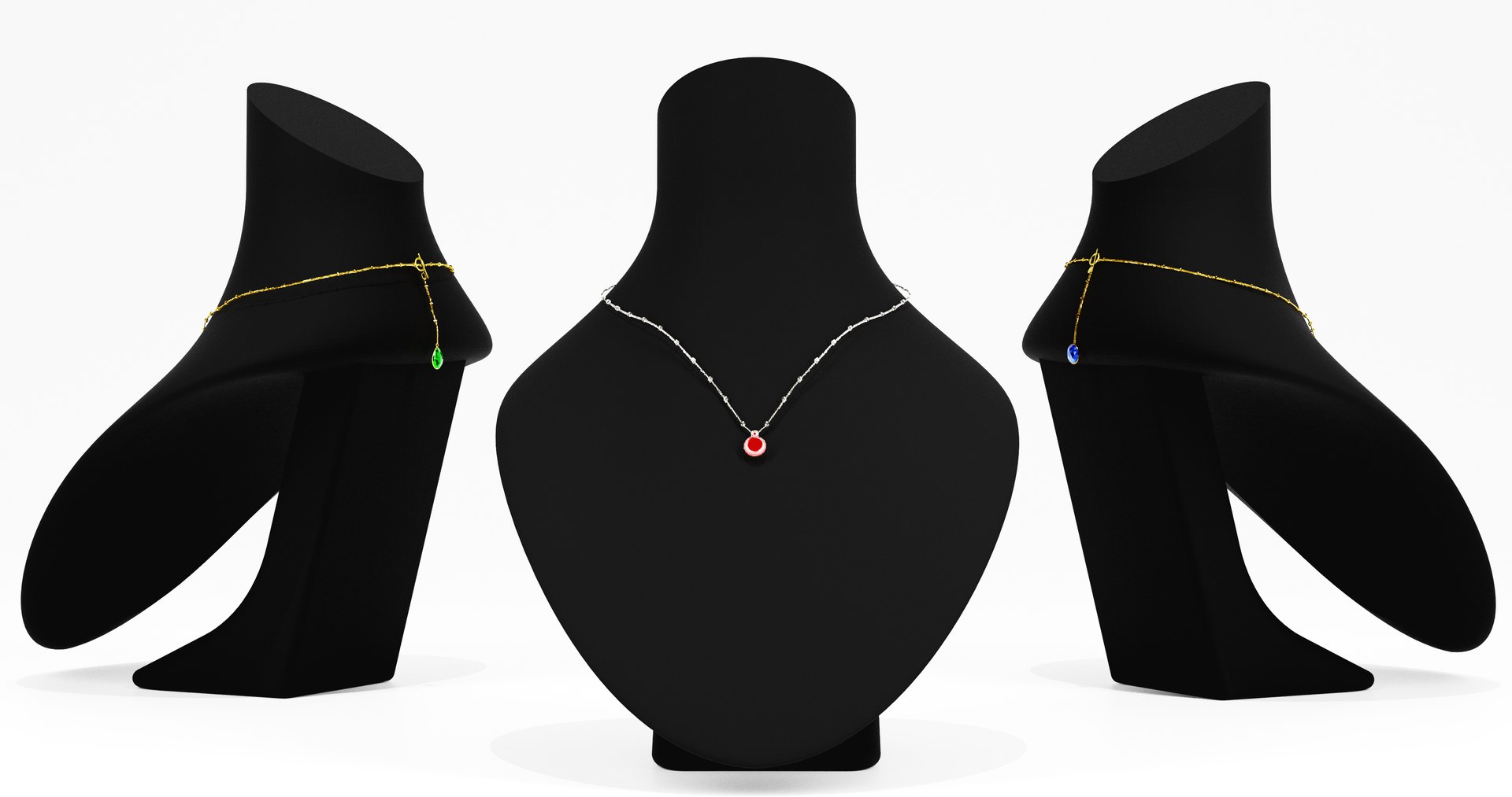 Gem Necklace Pack 3D Model - TurboSquid 2267152