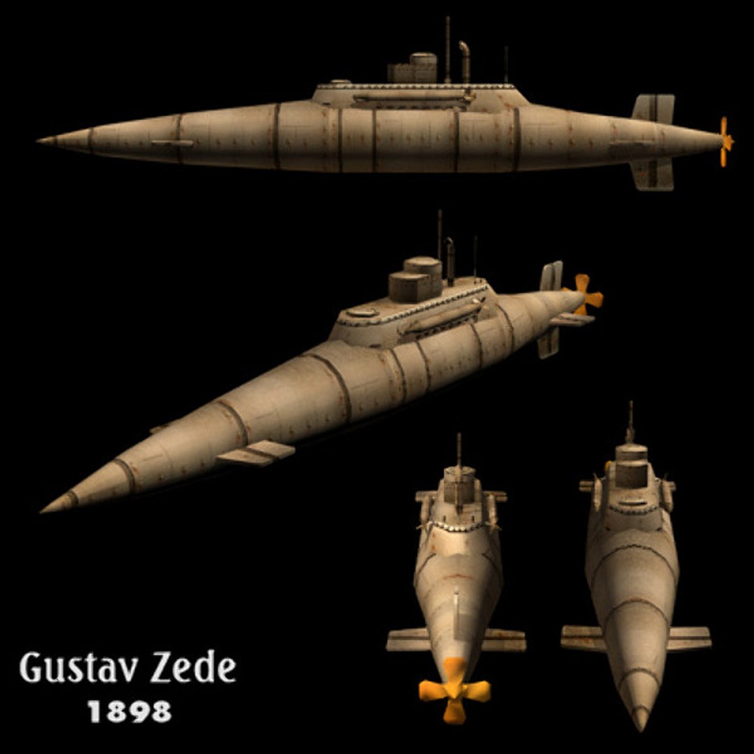 3d Model Of Submarine Zede
