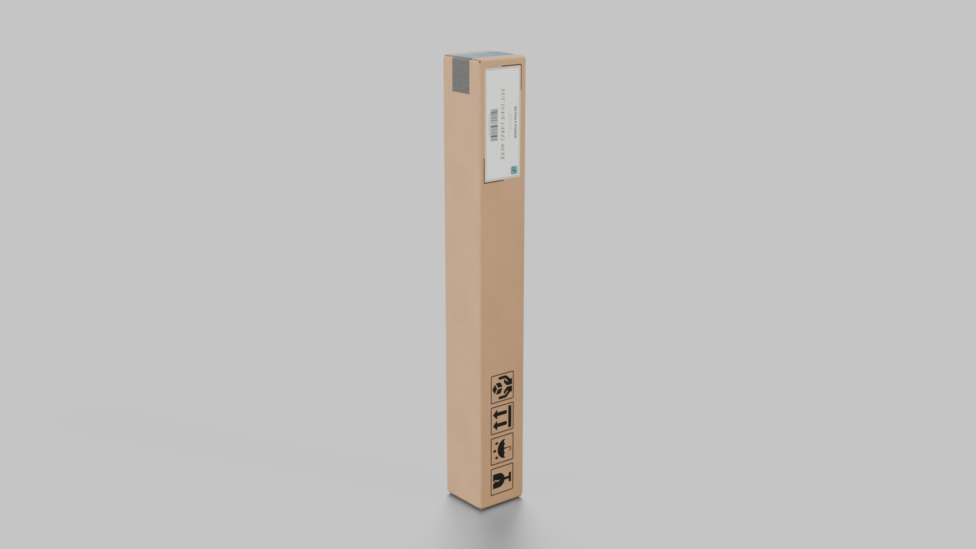 Cardboard Tall Narrow Box - Rigged And Fully Customizable 3D ...