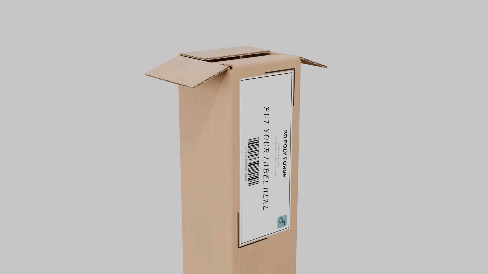 Cardboard Tall Narrow Box - Rigged And Fully Customizable 3D ...