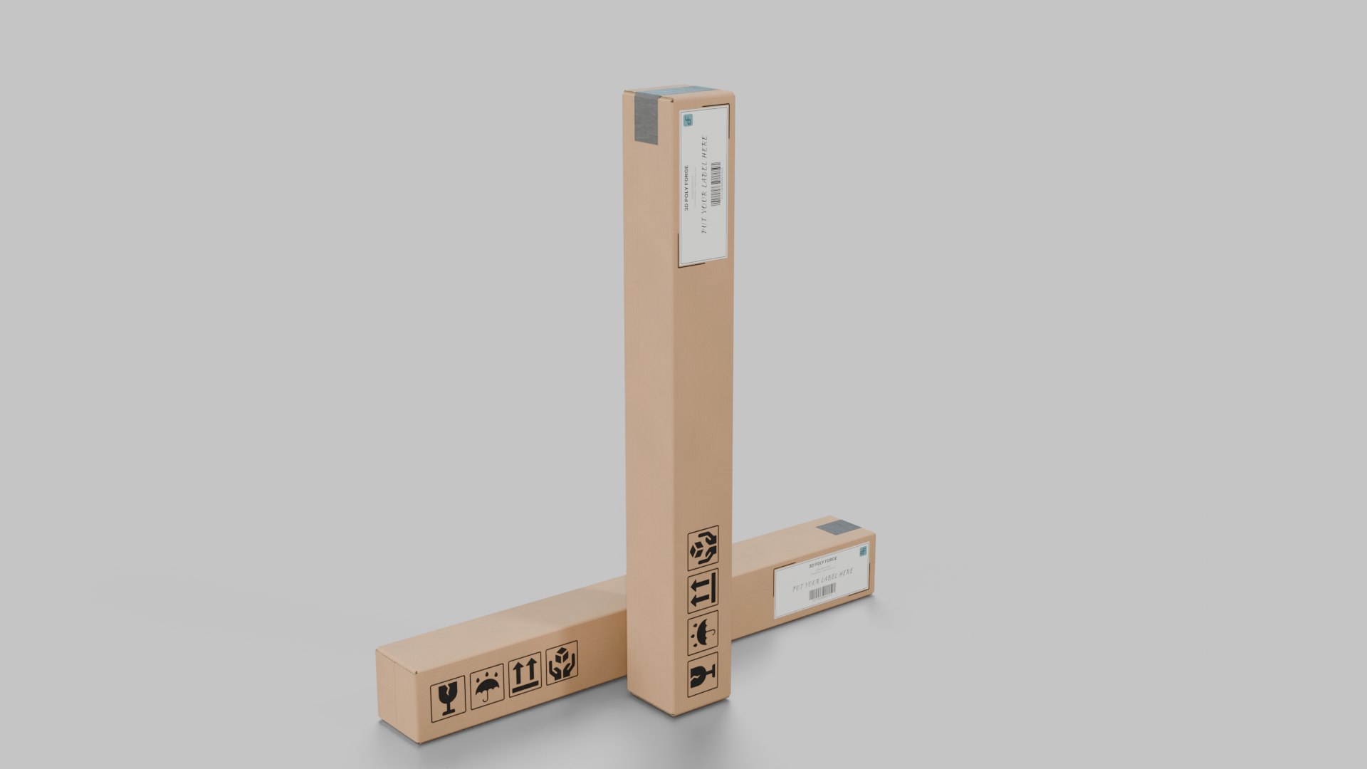 Cardboard Tall Narrow Box - Rigged And Fully Customizable 3D ...