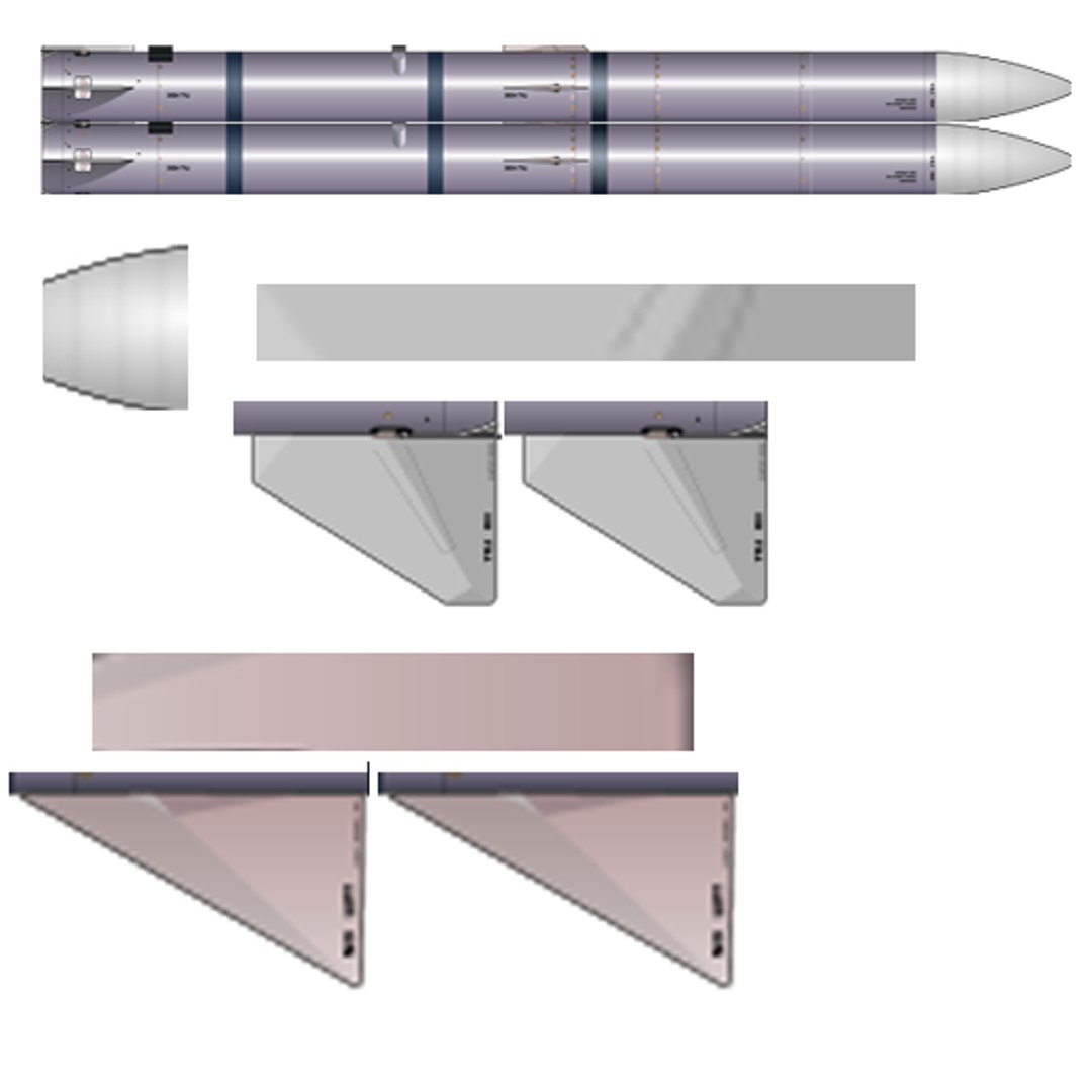 aim-120 advanced medium-range air-to-air 3d model