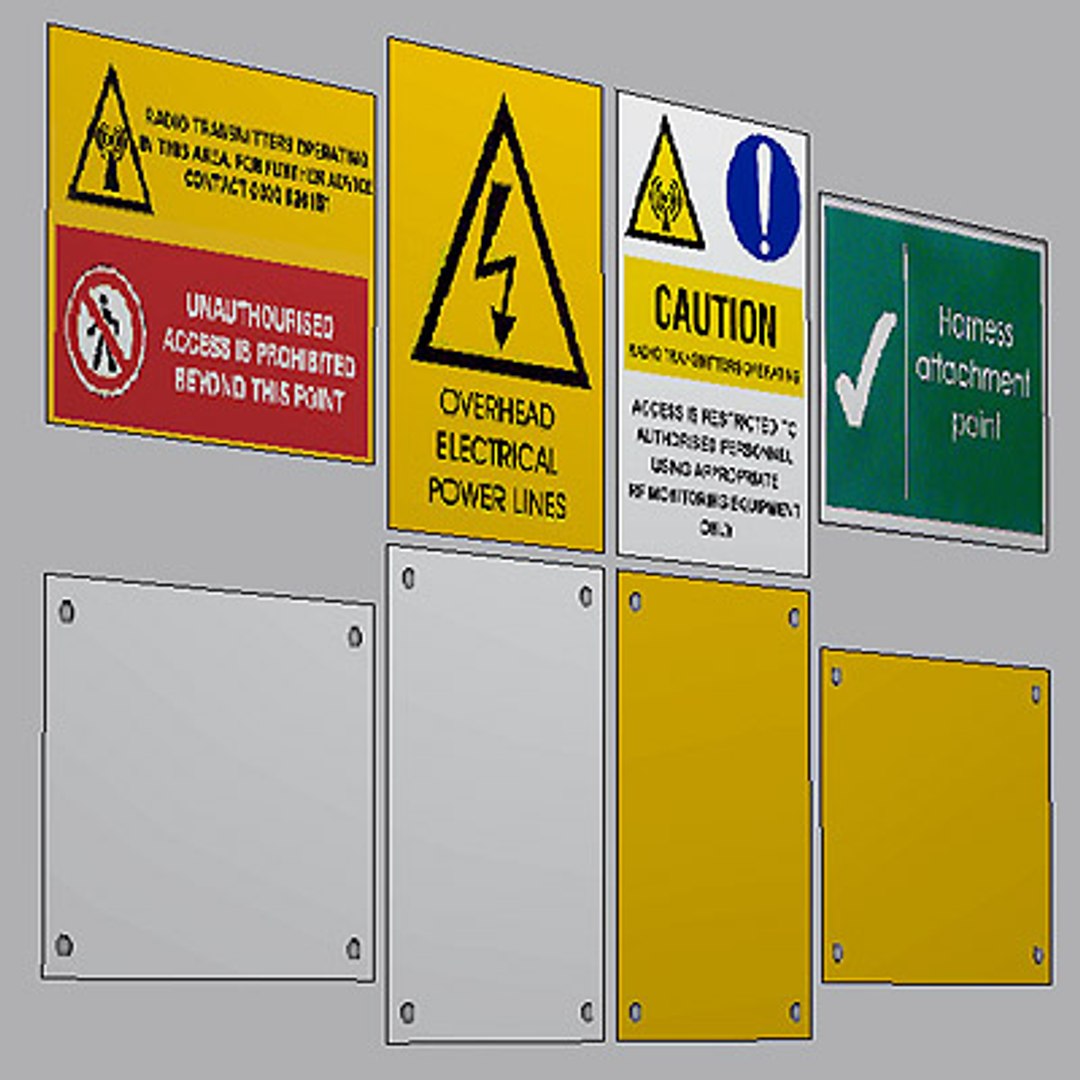 Sign Warning Safety 3d Max