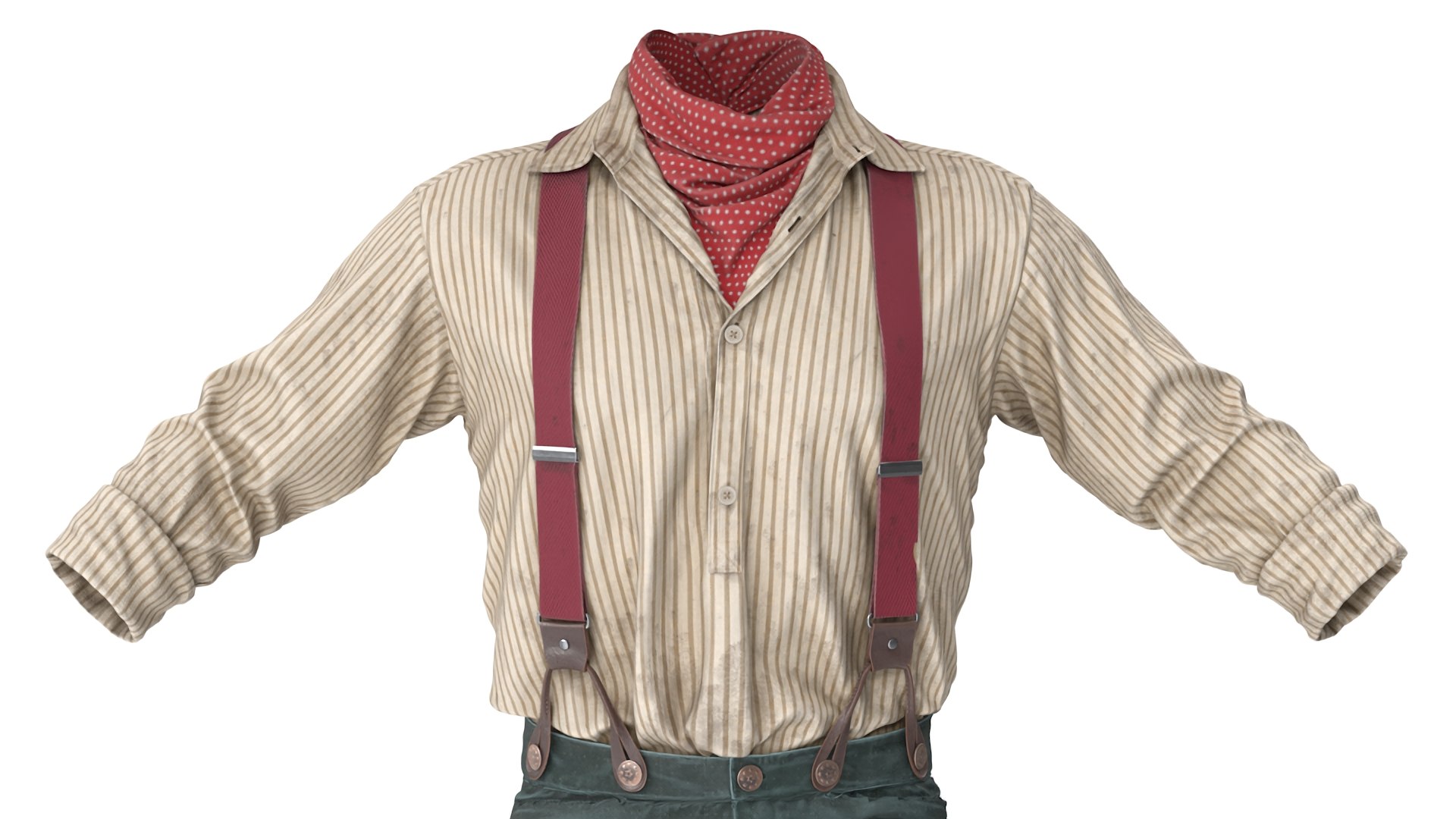 3D Wild West Mens Clothes - TurboSquid 2302766