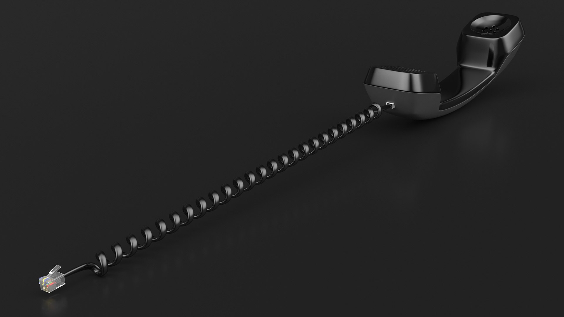 3D RJ11 Cord Phone Handset Model - TurboSquid 2055960