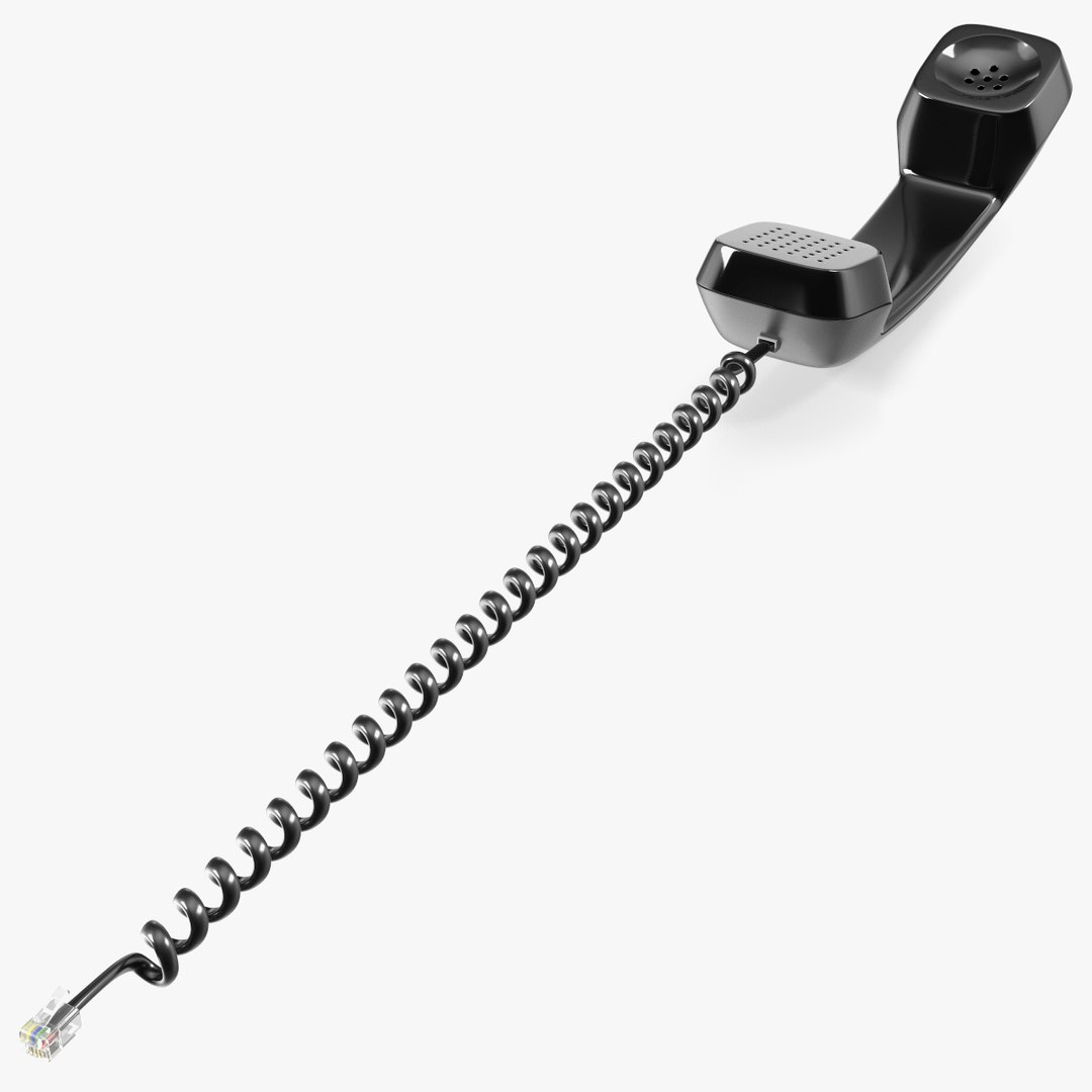 3D RJ11 Cord Phone Handset model - TurboSquid 2055960