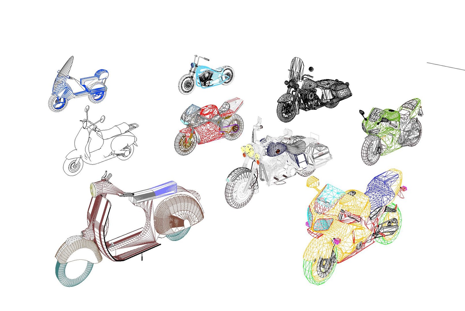Bikes Or Motorbikes Revit Family 3D Model - TurboSquid 2113024