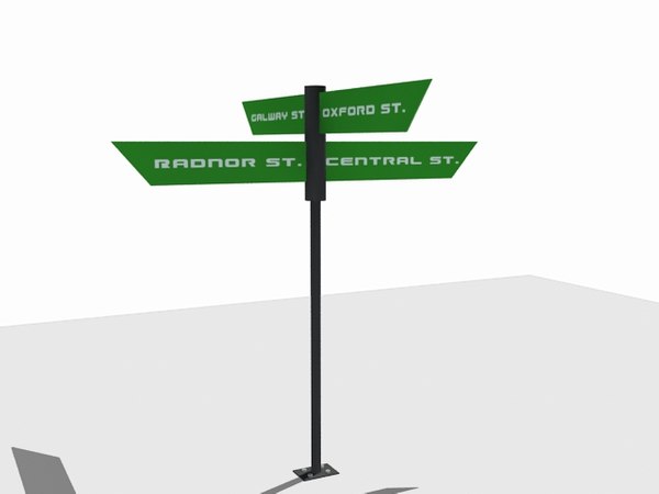 street sign 3d c4d