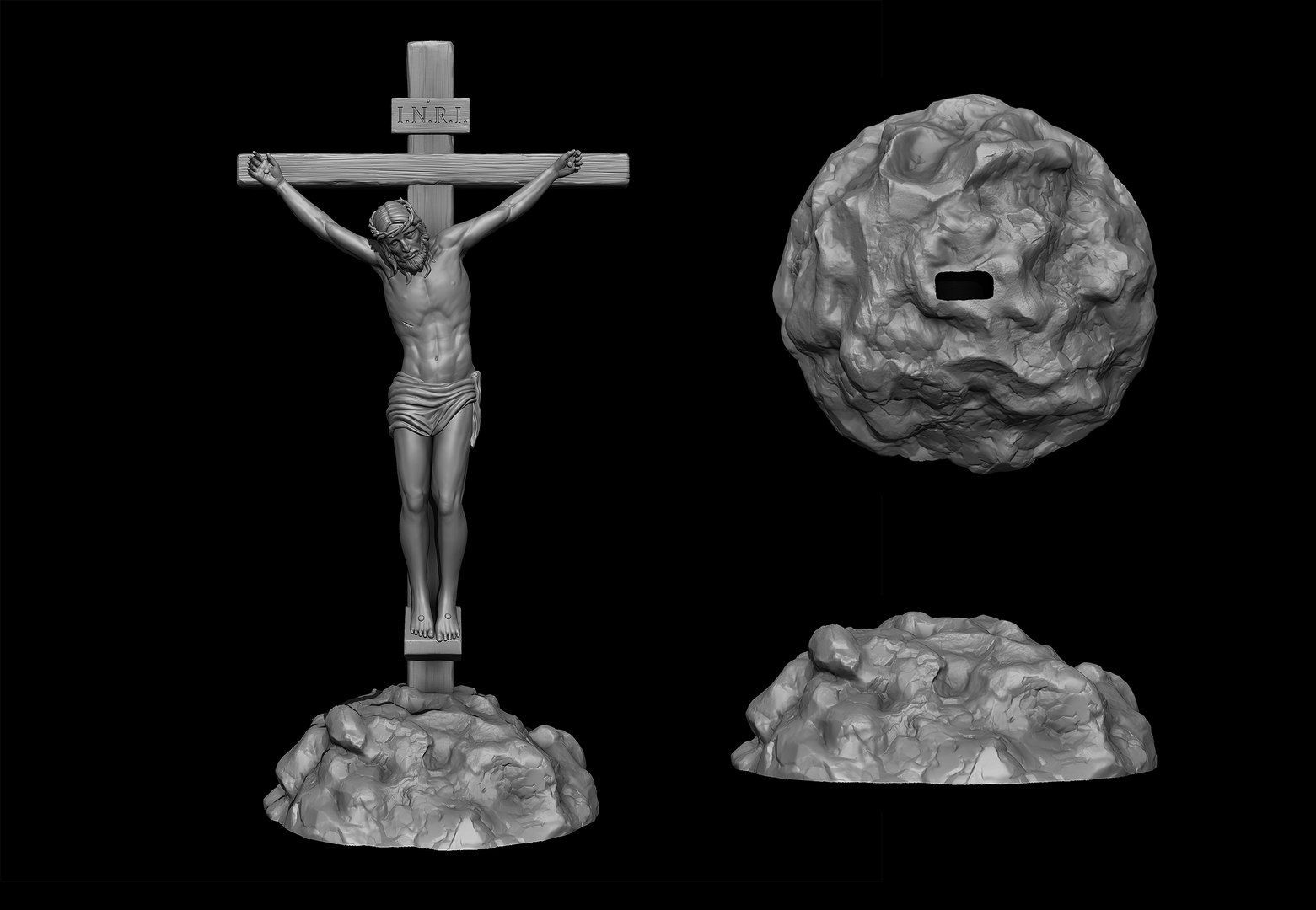 Sculpture Jesus Christ Cross 3D Model - TurboSquid 1642382
