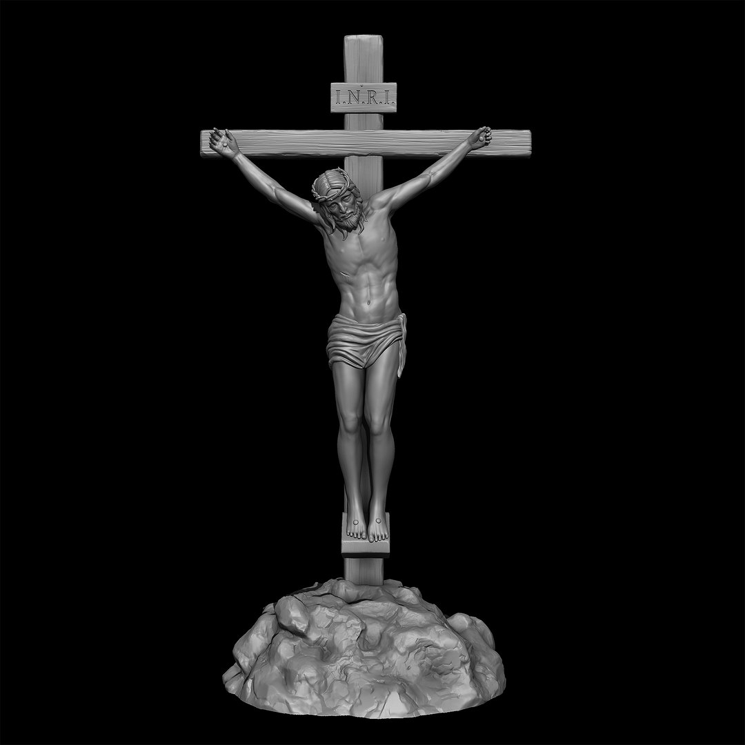 Sculpture Jesus Christ Cross 3D Model - TurboSquid 1642382