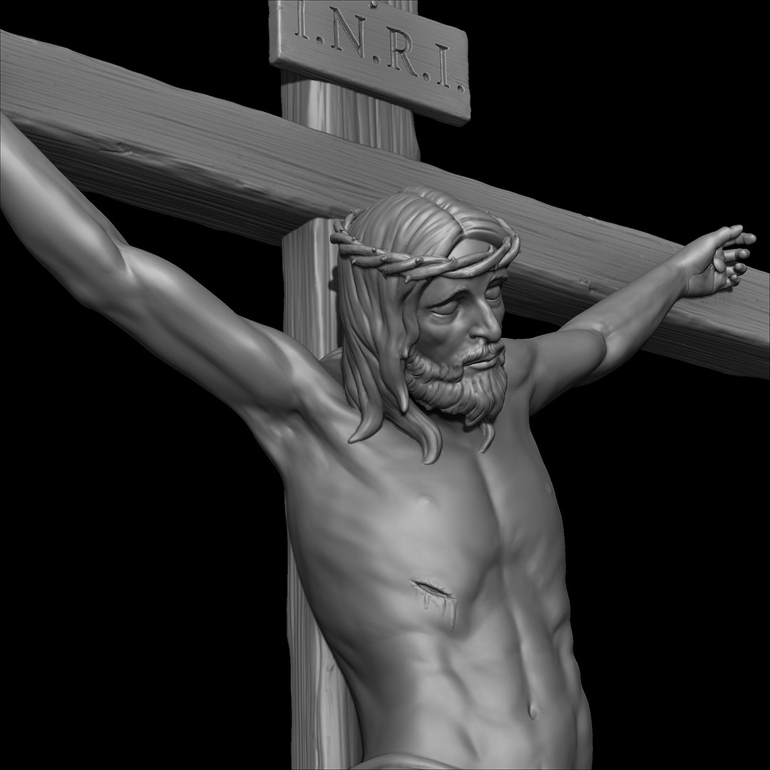 Sculpture Jesus Christ Cross 3D Model - TurboSquid 1642382