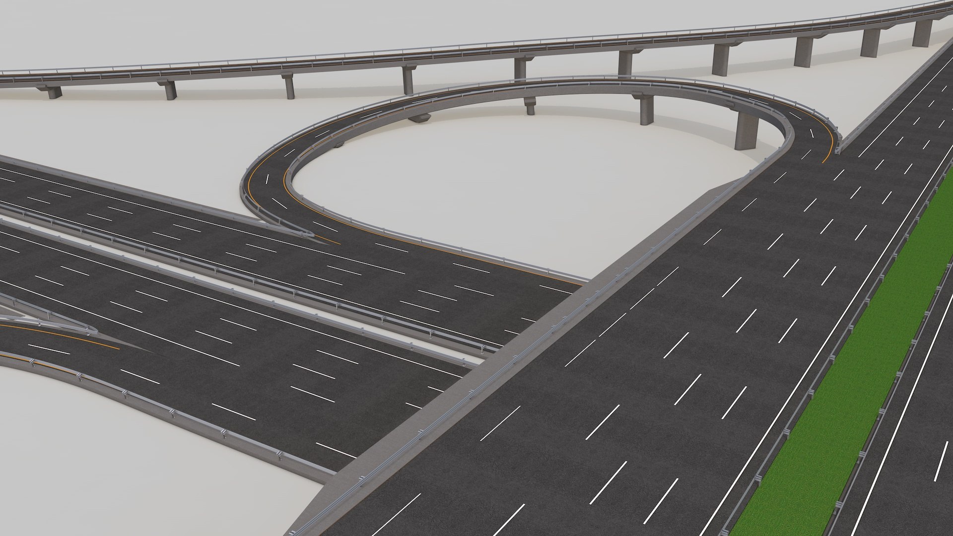 Highway Intersection 3D - TurboSquid 1484810
