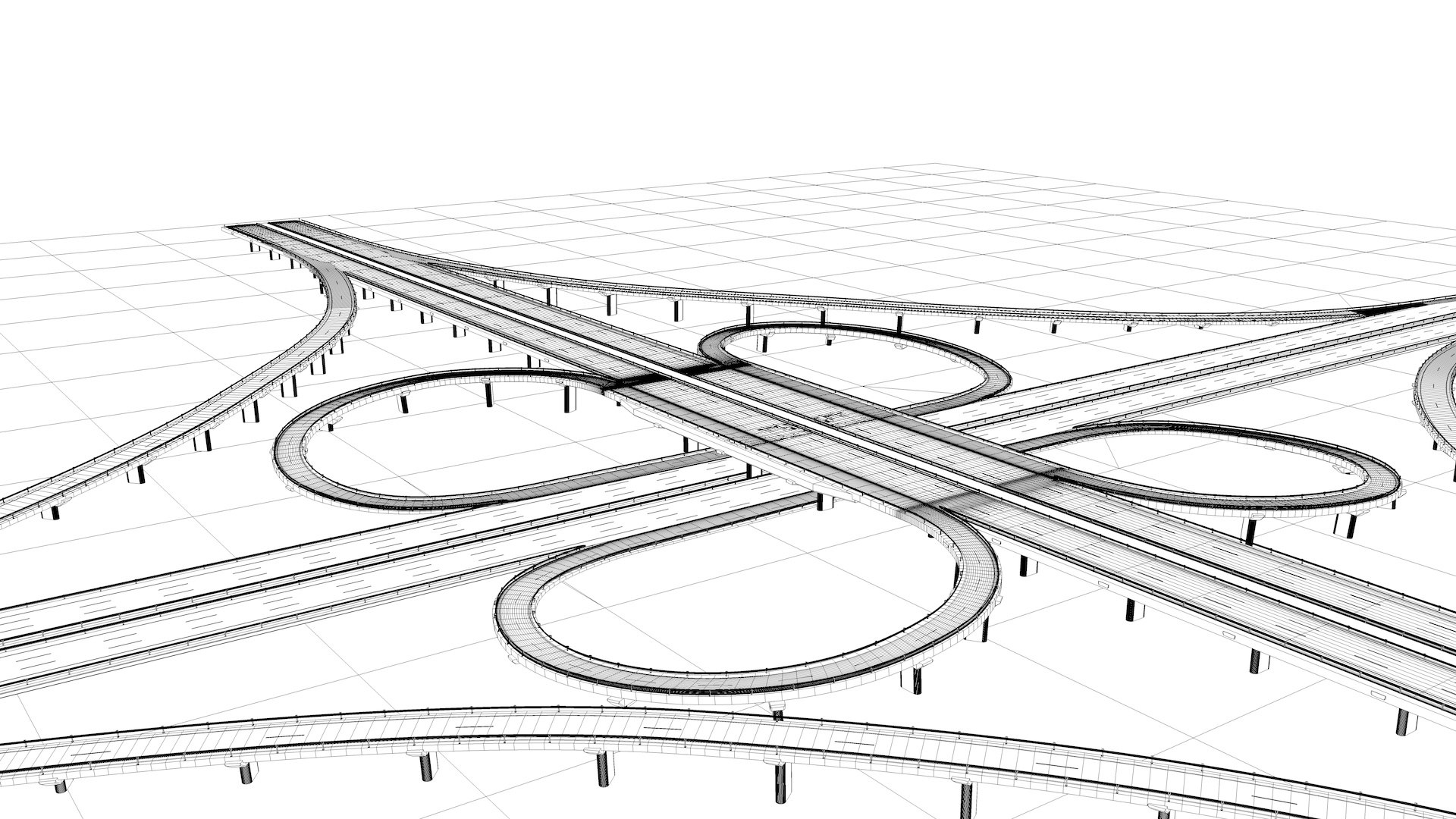 Highway Intersection 3D - TurboSquid 1484810