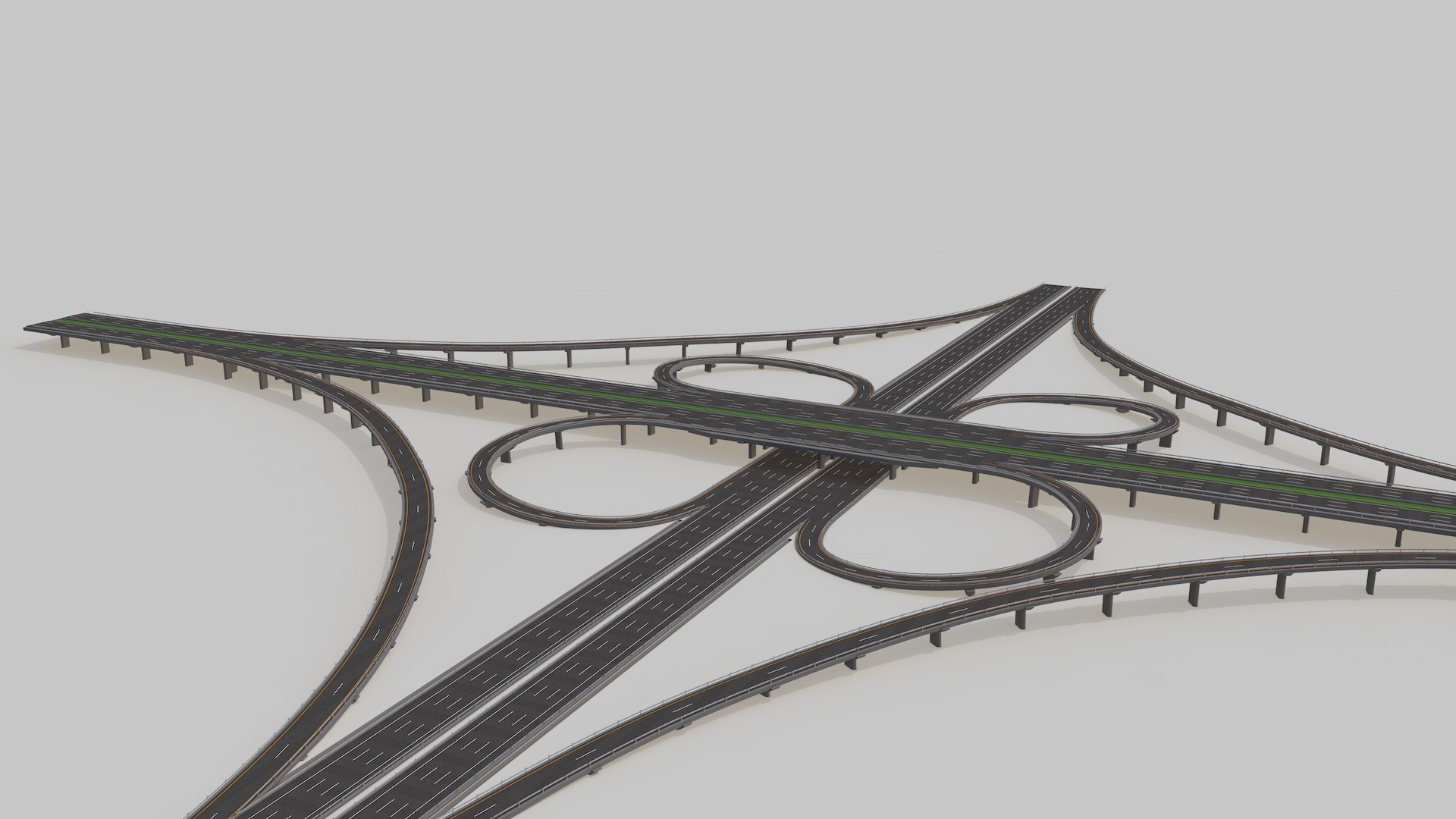 Highway Intersection 3D - TurboSquid 1484810