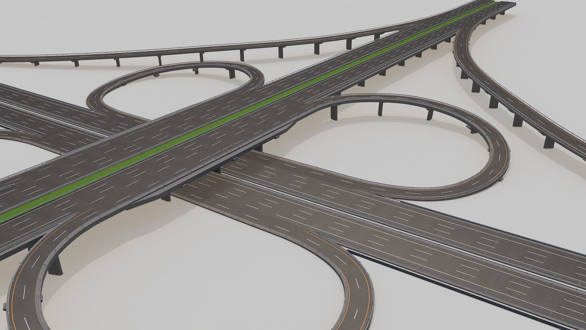 Highway Intersection 3D - TurboSquid 1484810