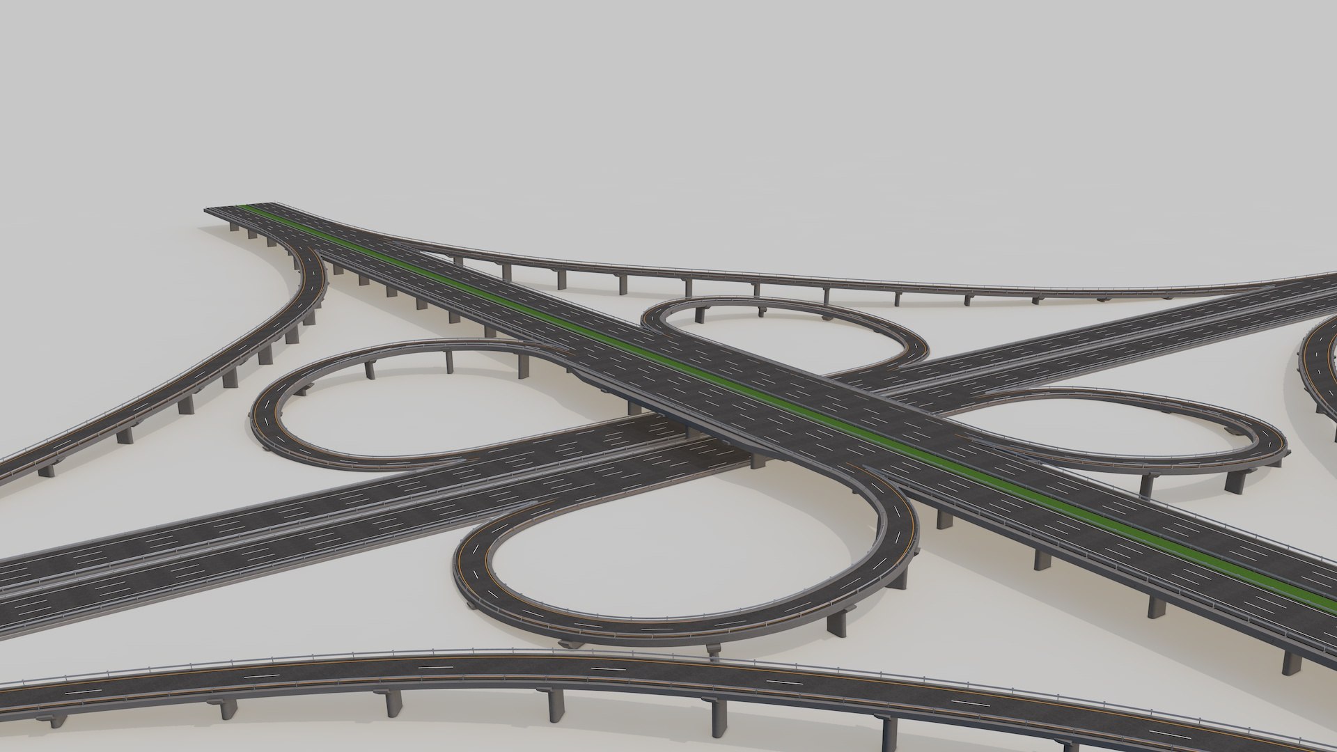 Highway Intersection 3D - TurboSquid 1484810