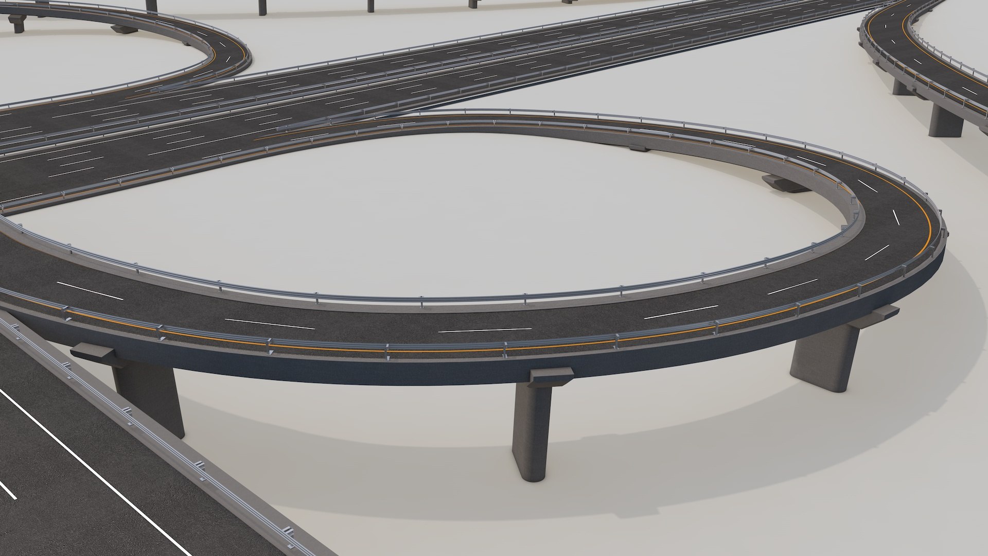 Highway Intersection 3D - TurboSquid 1484810