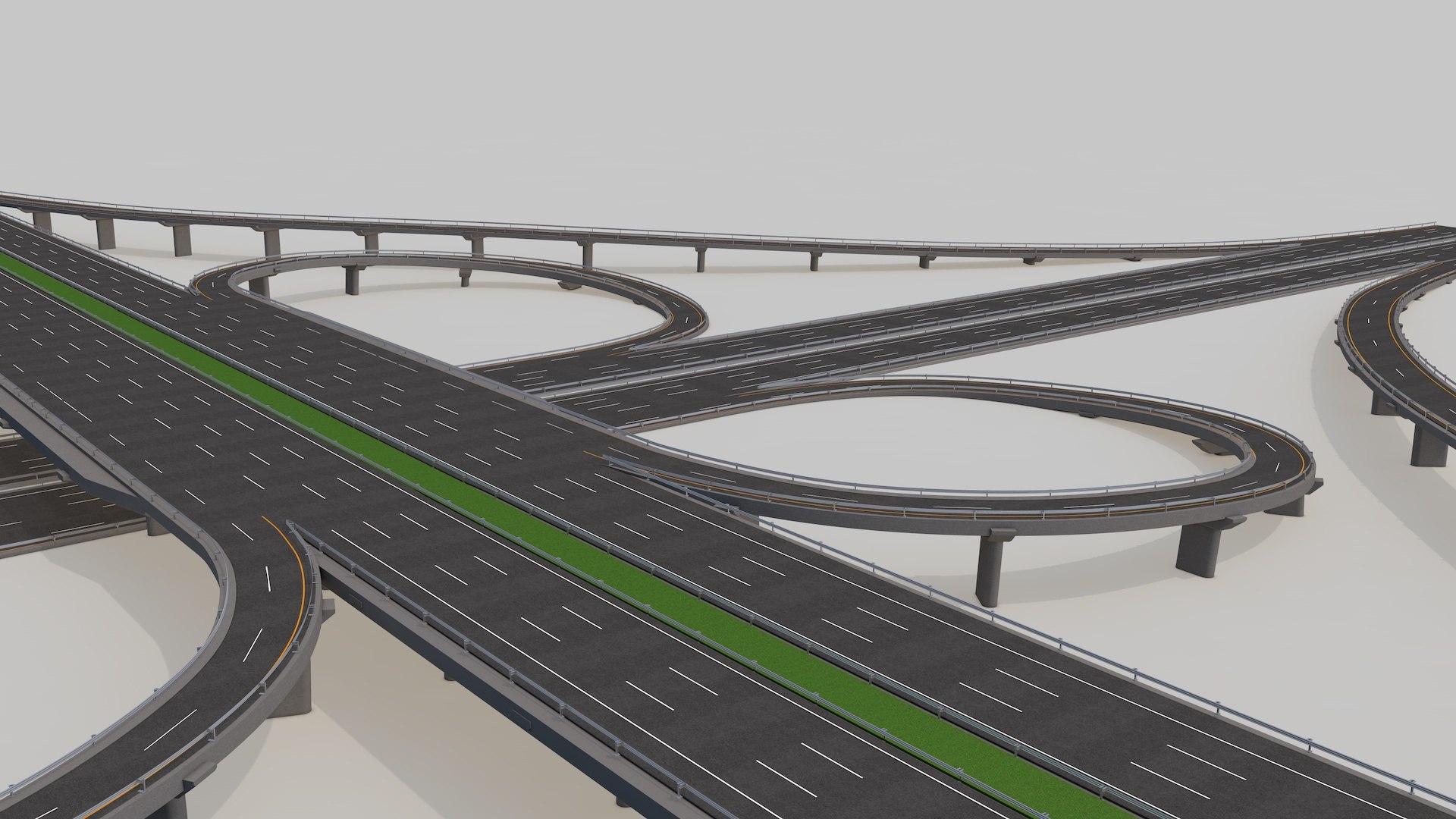Highway Intersection 3D - TurboSquid 1484810