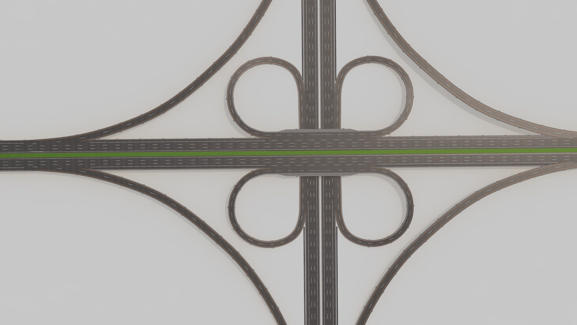 Highway Intersection 3D - TurboSquid 1484810