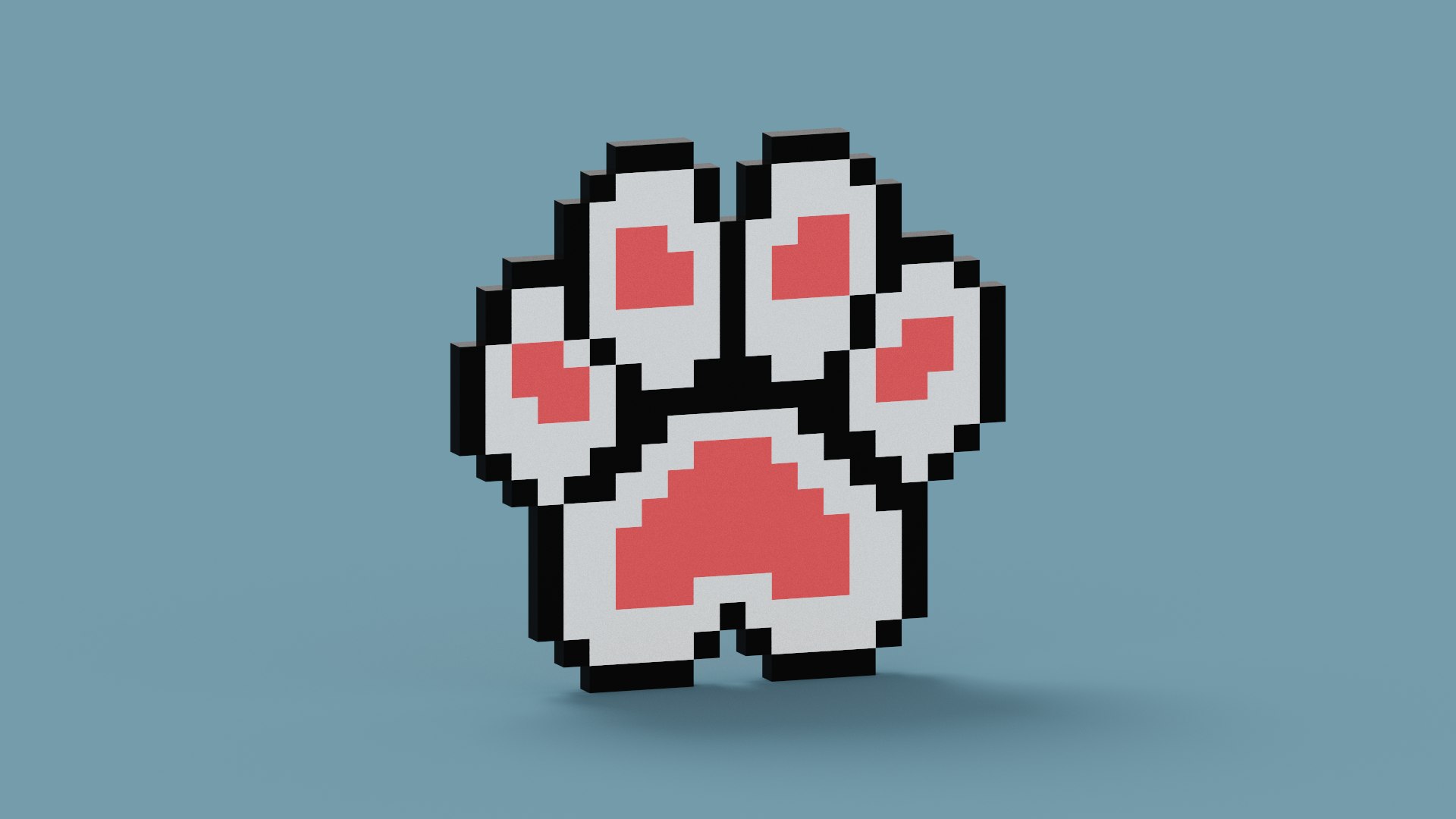 Pixel Cat Paw 3D - TurboSquid 1942852