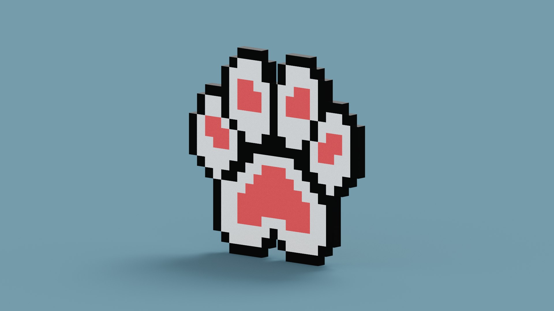 Pixel Cat Paw 3D - TurboSquid 1942852