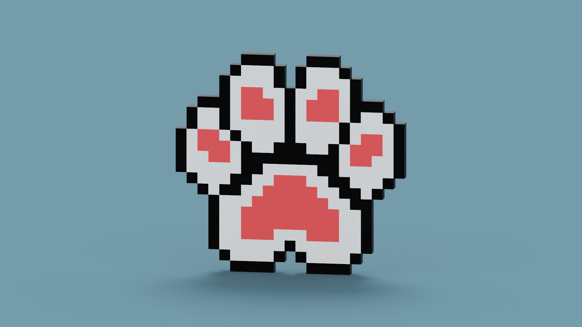 Pixel Cat Paw 3D - TurboSquid 1942852