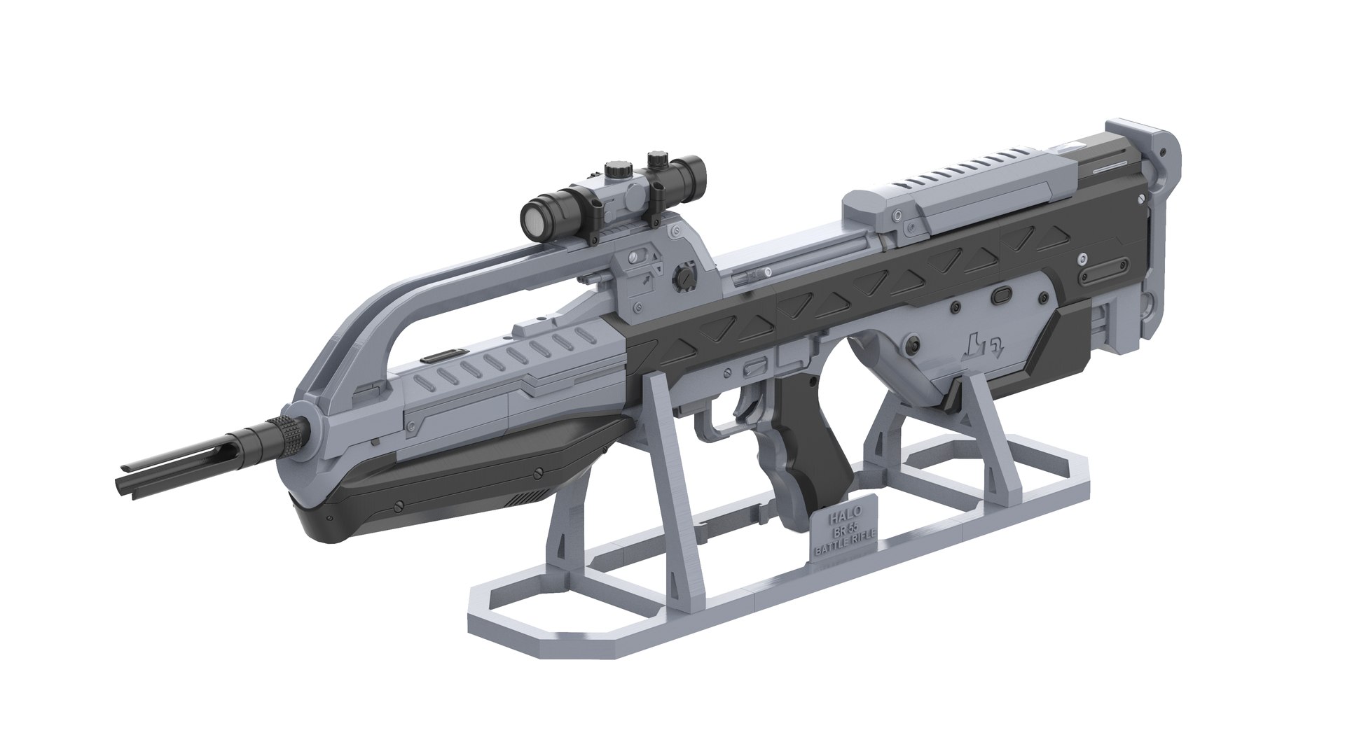 BR55 - Anniversary Battle Rifle - Halo - Printable 3d model - STL ...