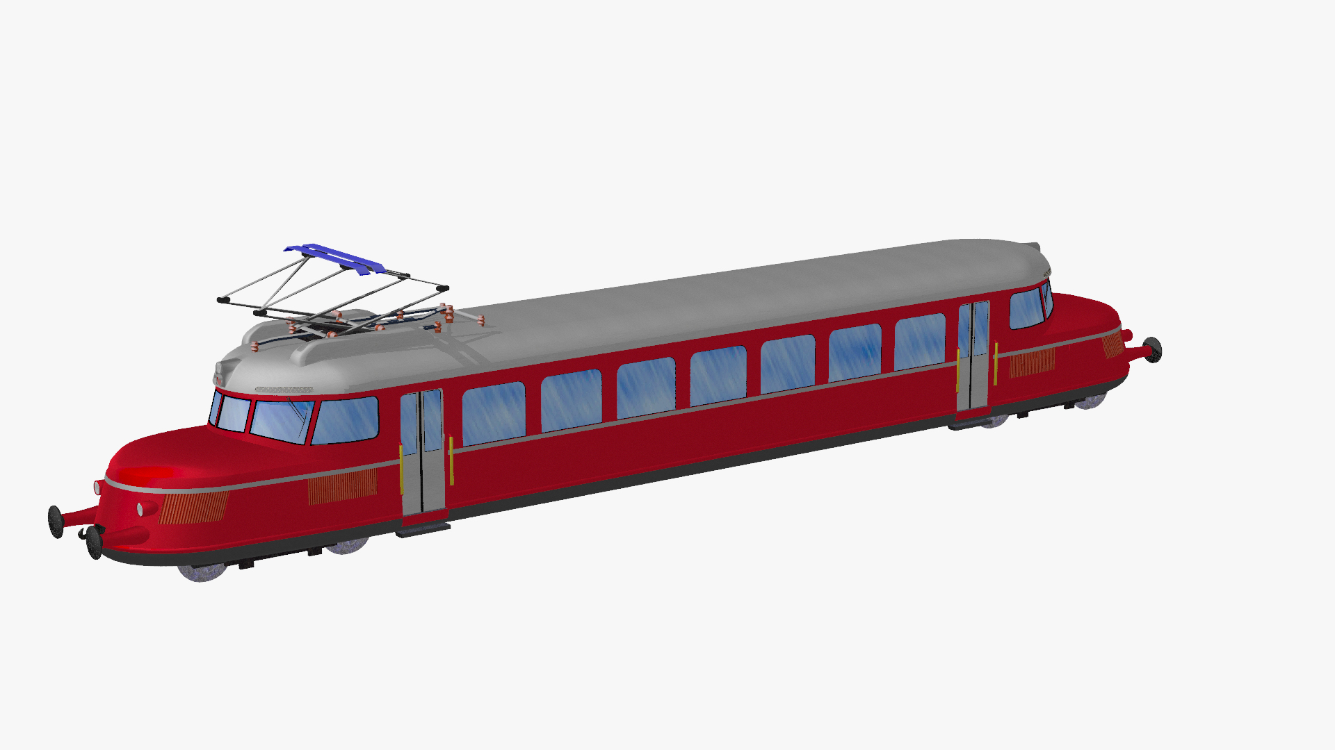 3D Model Red Arrow Rbe 2-4 Electric Passenger Railcar - TurboSquid 1864822