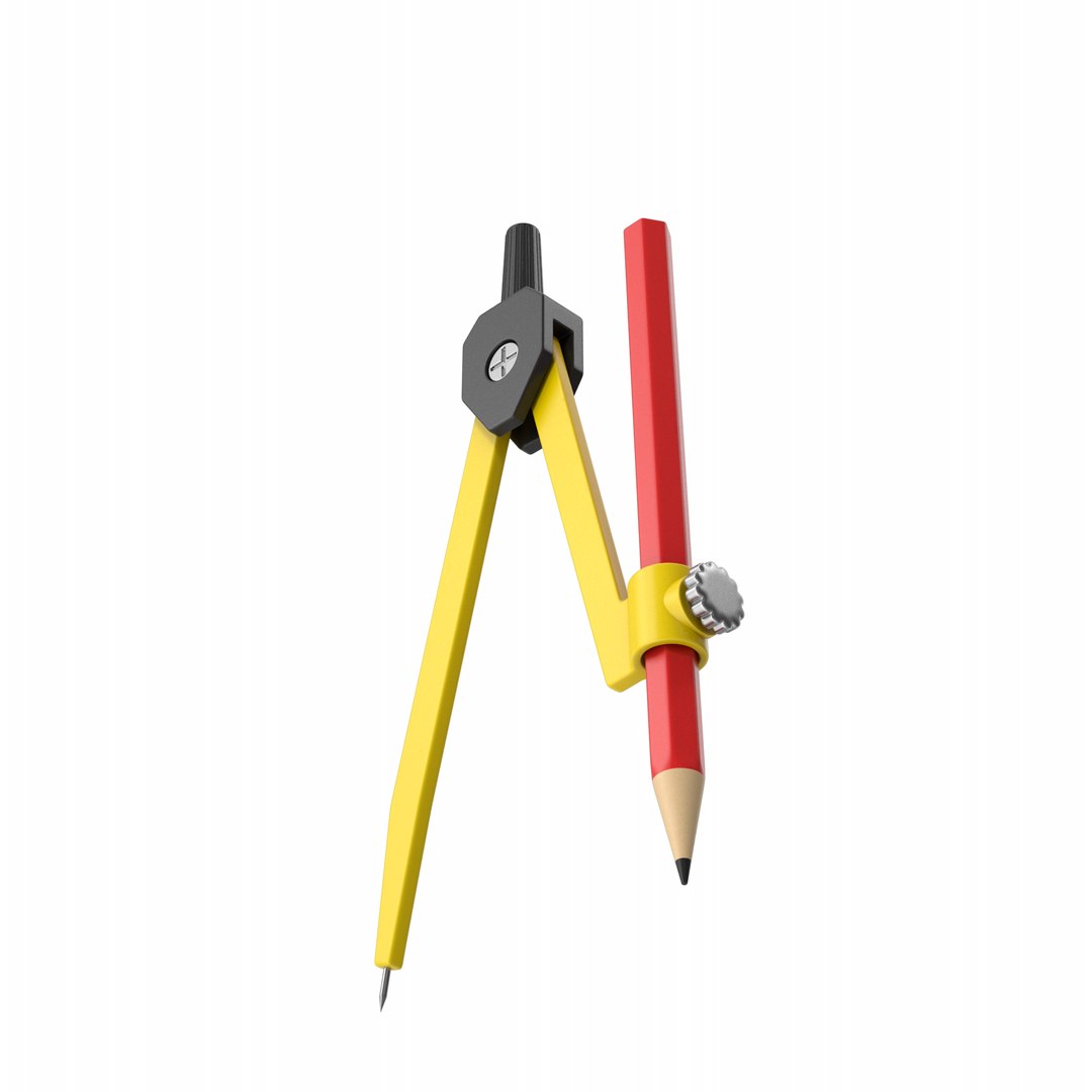 Drawing Compass With Pencil Model - TurboSquid 1910930