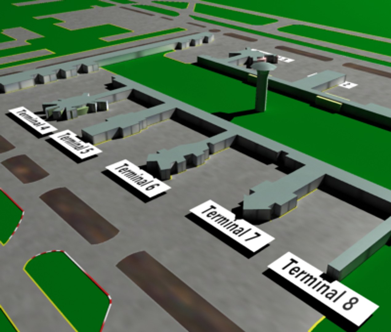 Los Angeles International Airport Runway 3d Model