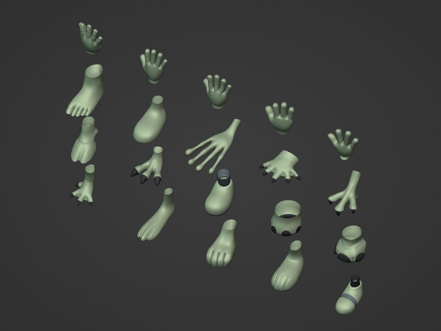 3D Cartoon Hands And Feet Pack - TurboSquid 1851227