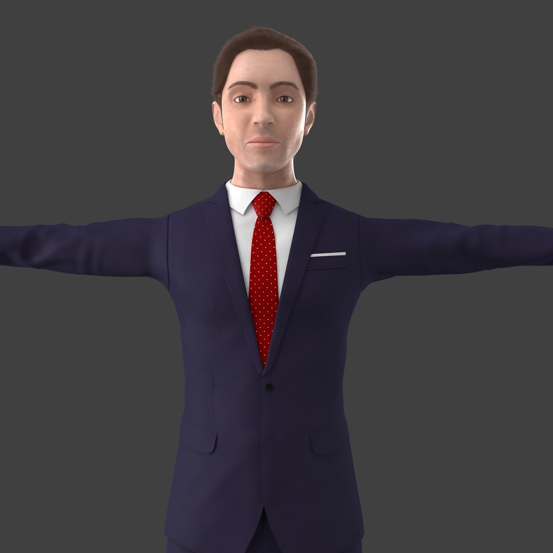 3D Realistic Suit Man Character - TurboSquid 1307728