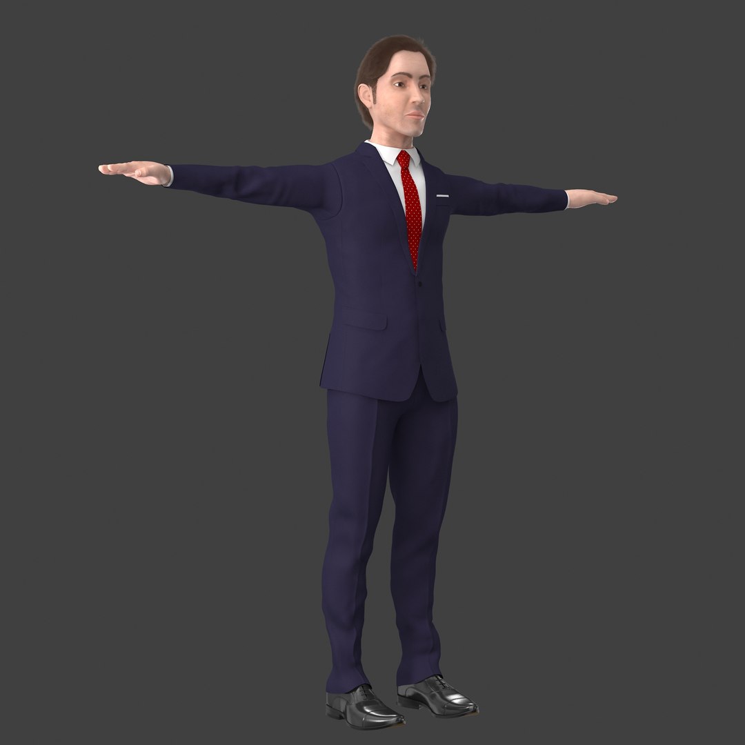 3D Realistic Suit Man Character - TurboSquid 1307728