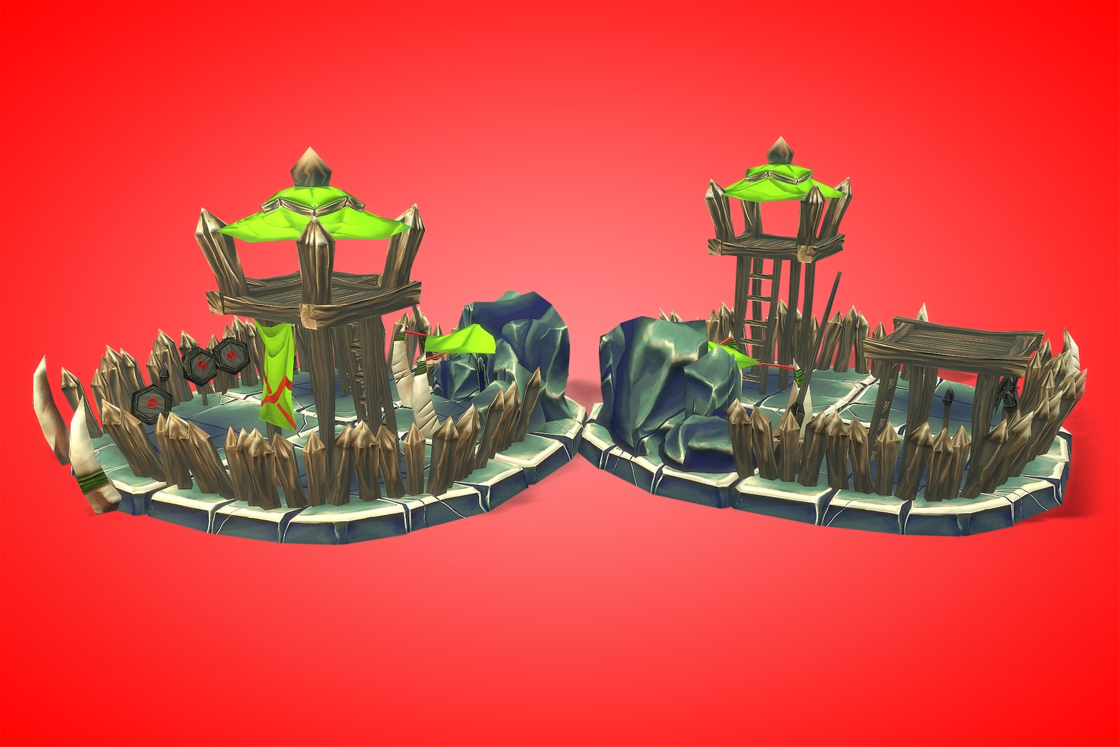 3D Orc RTS Fantasy Buildings Model - TurboSquid 1798938