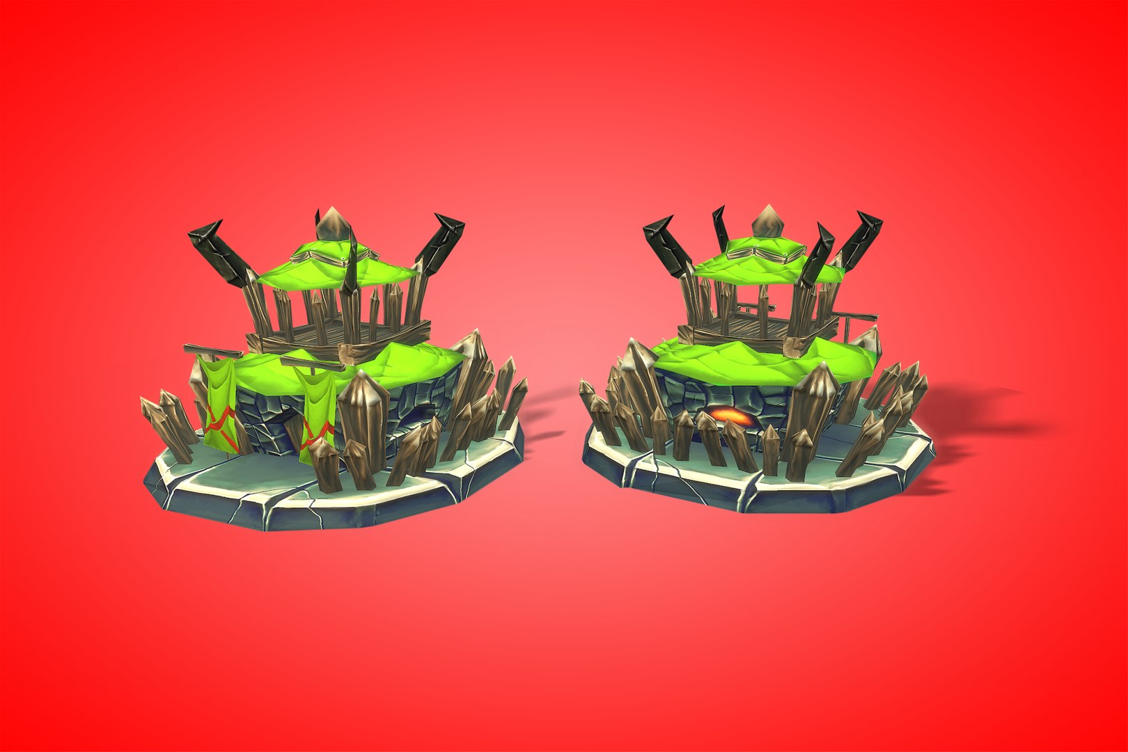 3D Orc RTS Fantasy Buildings Model - TurboSquid 1798938