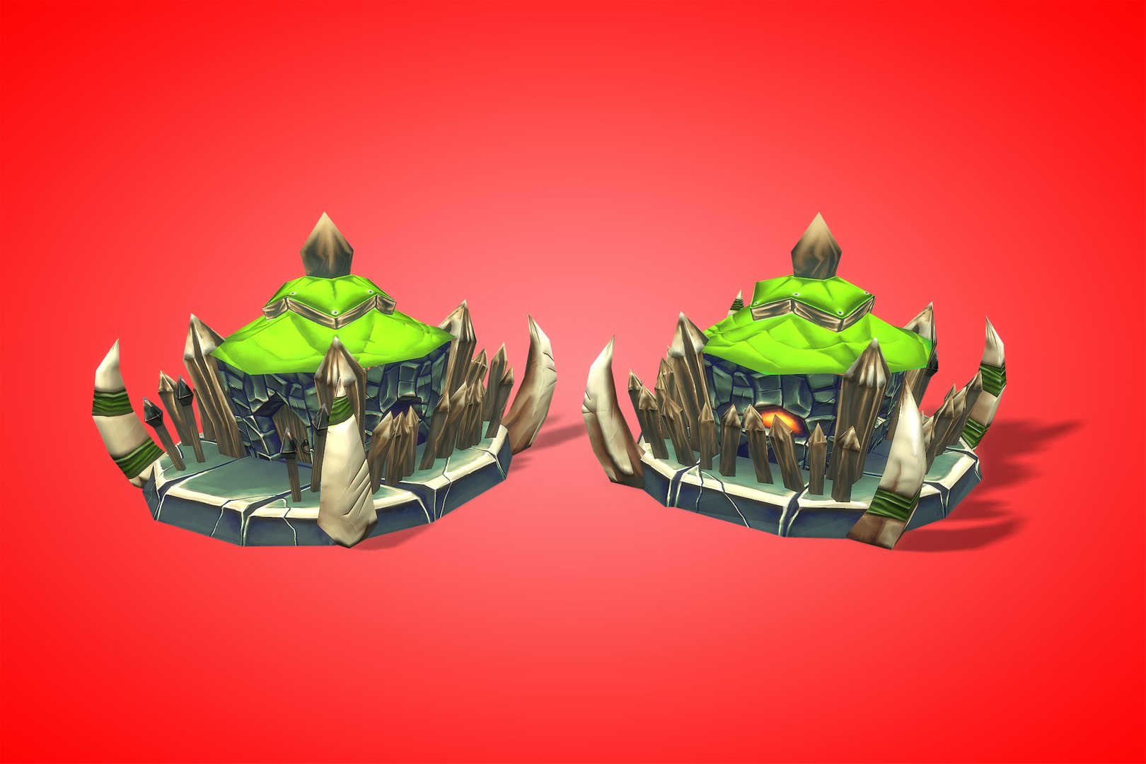 3D Orc RTS Fantasy Buildings Model - TurboSquid 1798938