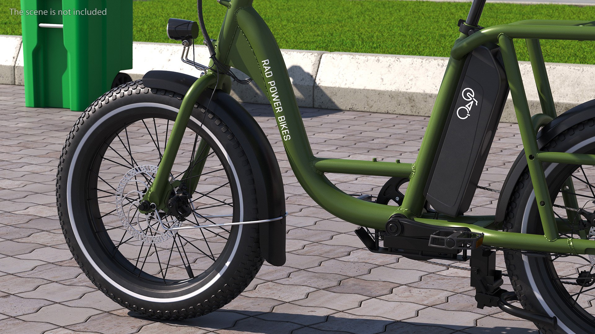 3D Two-Wheel Electric RadRunner Bike Green Rigged For Cinema 4D Model ...
