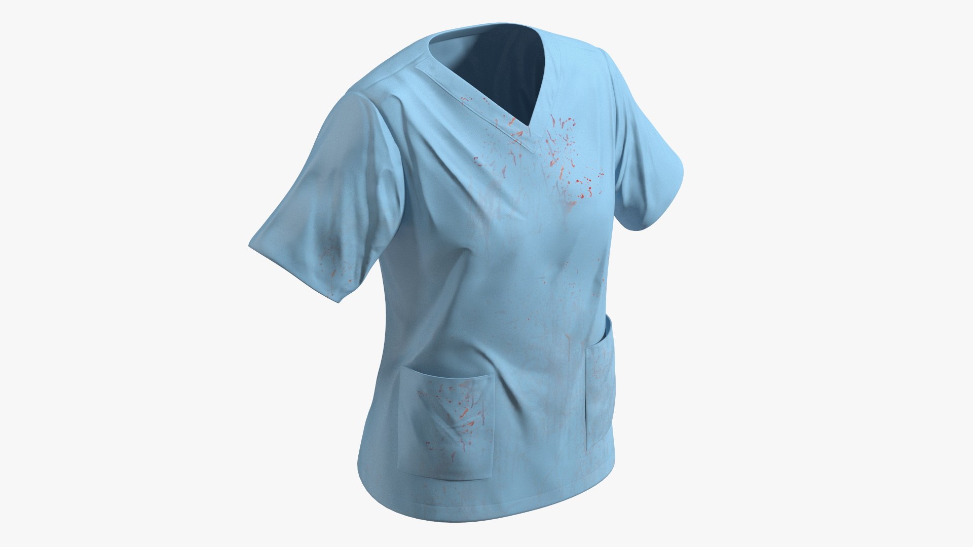 Medical Scrubs Top With Bloodstains 3D Model - TurboSquid 2191822
