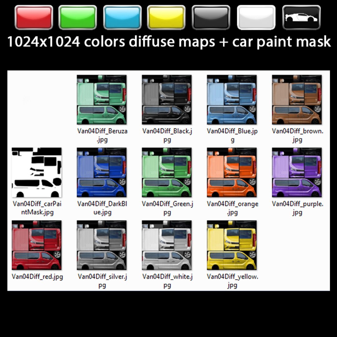 3d Generic Van V4 Color Model