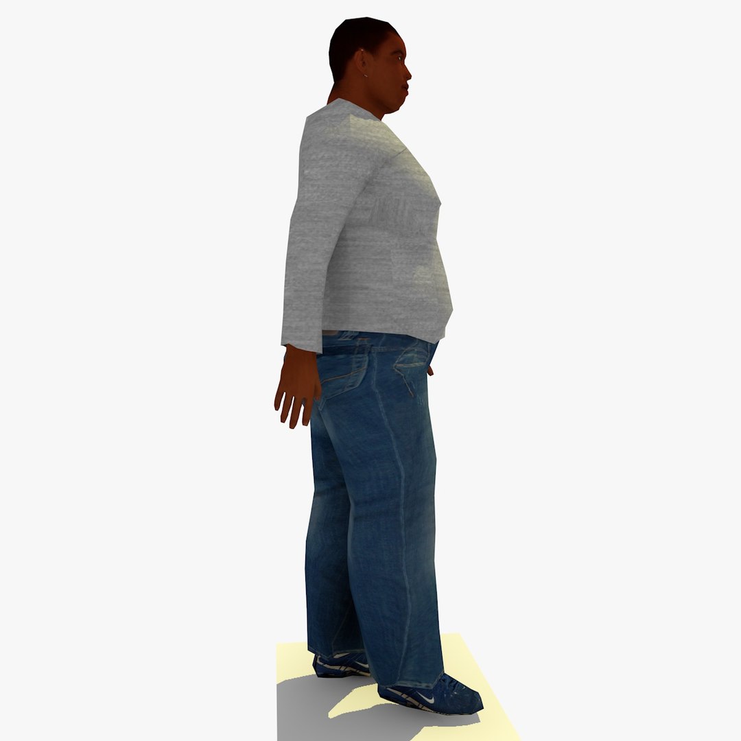 Realistically Walking African Fat 3ds