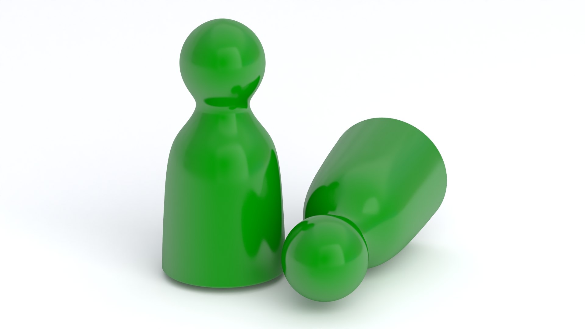 Board Game Pawns V2 Green 3D Model - TurboSquid 2552290